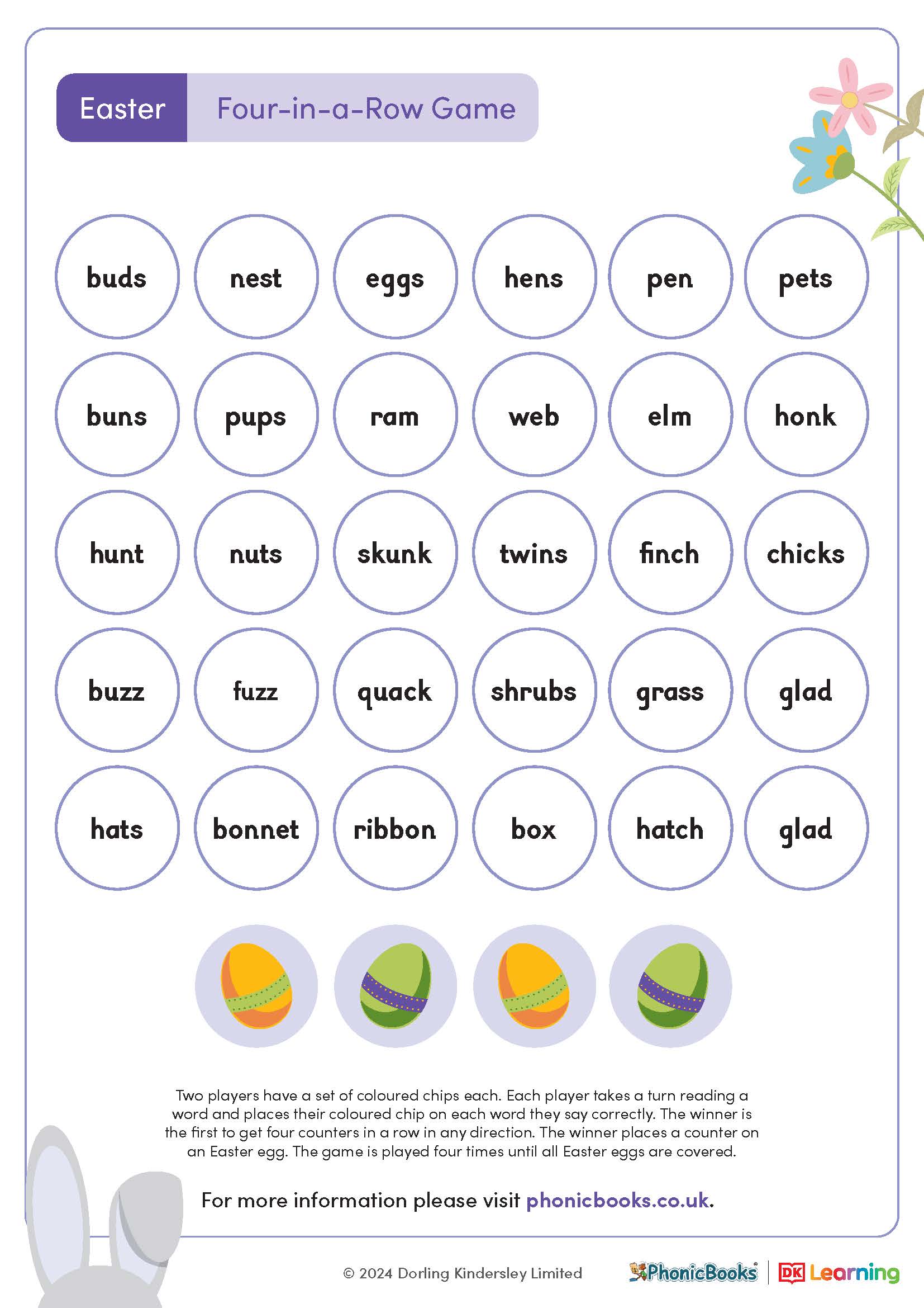 Easter Four-in-a-Row Game – Phonic Books UK