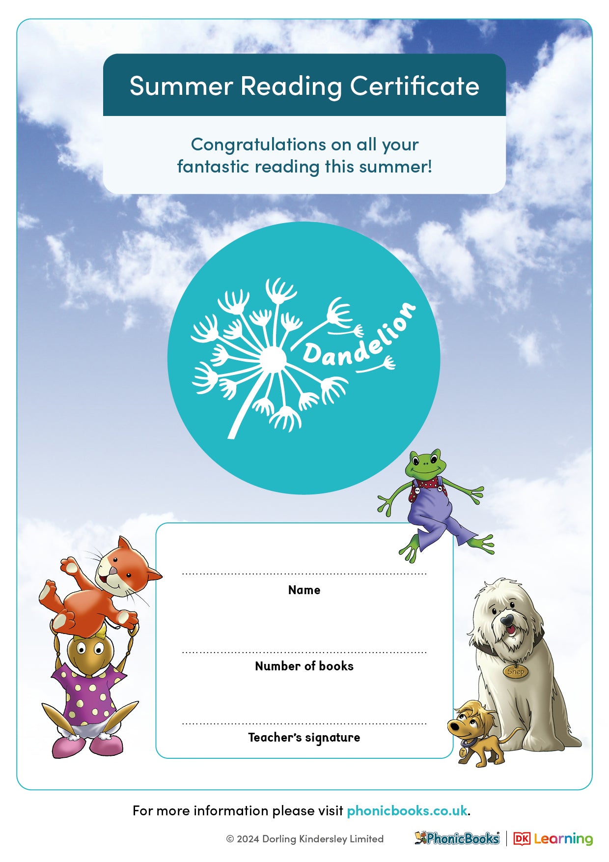 Summer of Reading - Certificate Younger Readers – Phonic Books UK