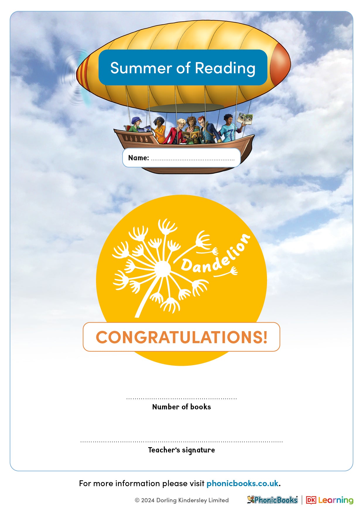 Summer of Reading Certificate – Phonic Books UK