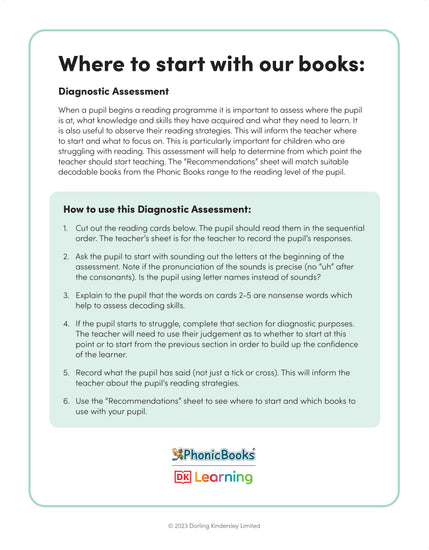 Catch-up Readers Diagnostic Assessment – Phonic Books UK