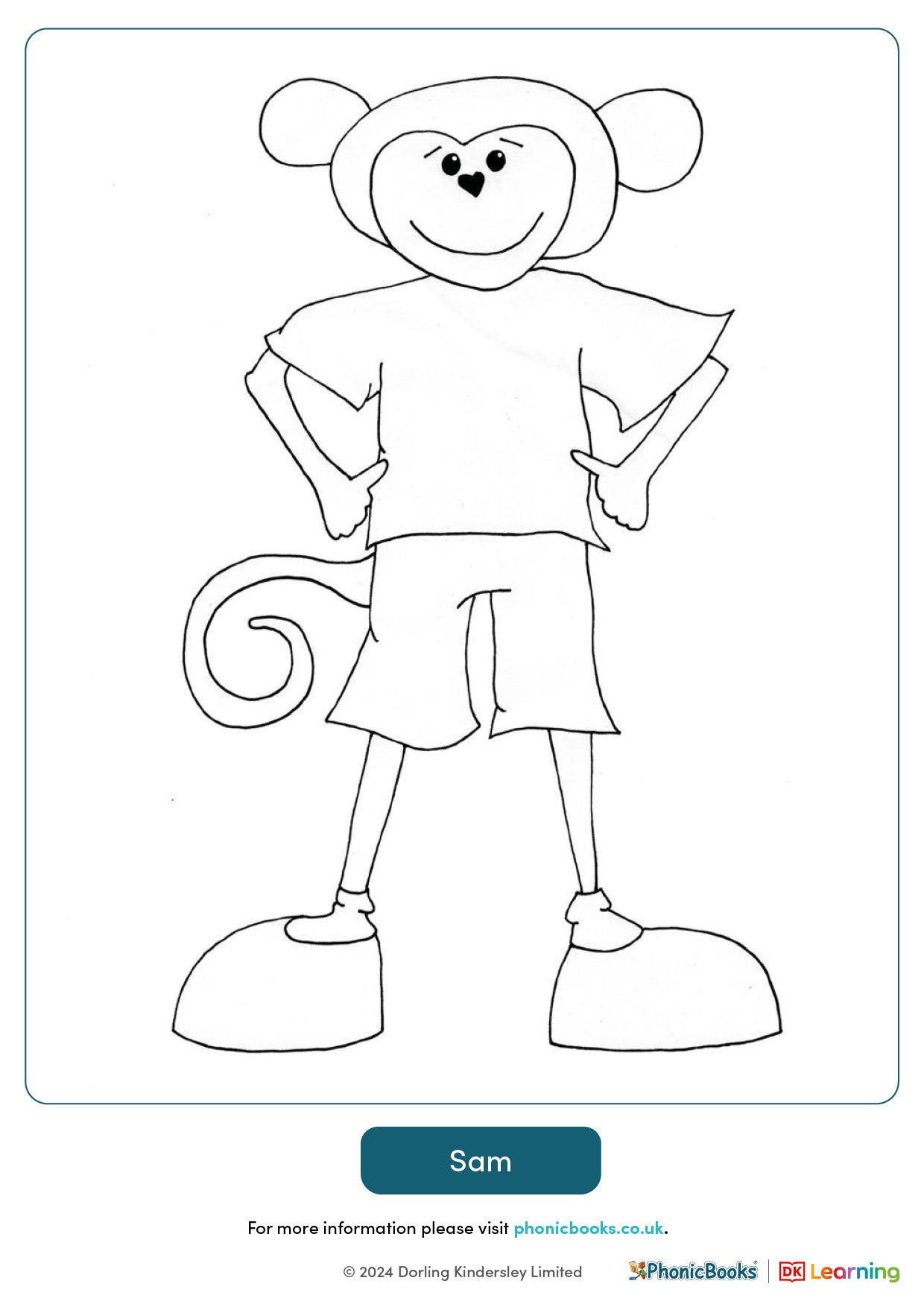 Colouring poster: Sam – Phonic Books UK