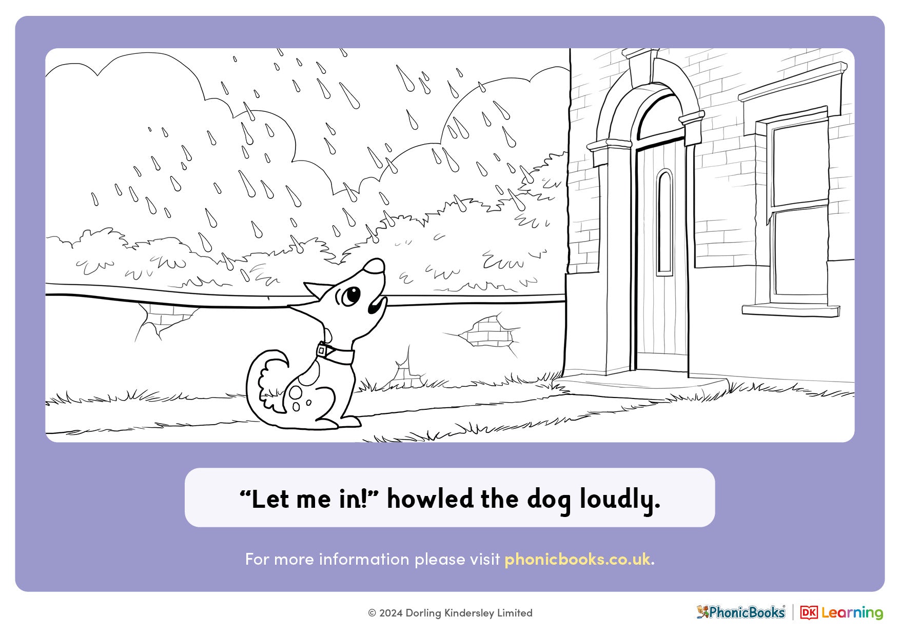 Dog sentence with /ow/ (B&W) – Phonic Books UK