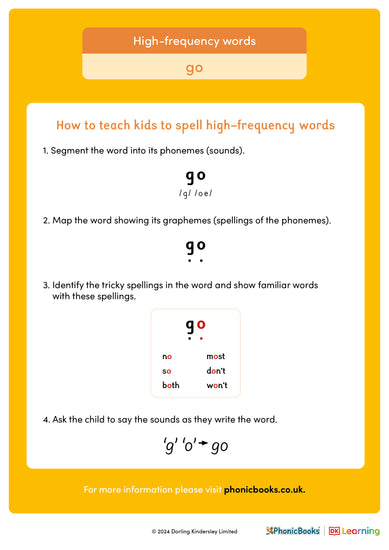 High-frequency words: 'go' – Phonic Books UK