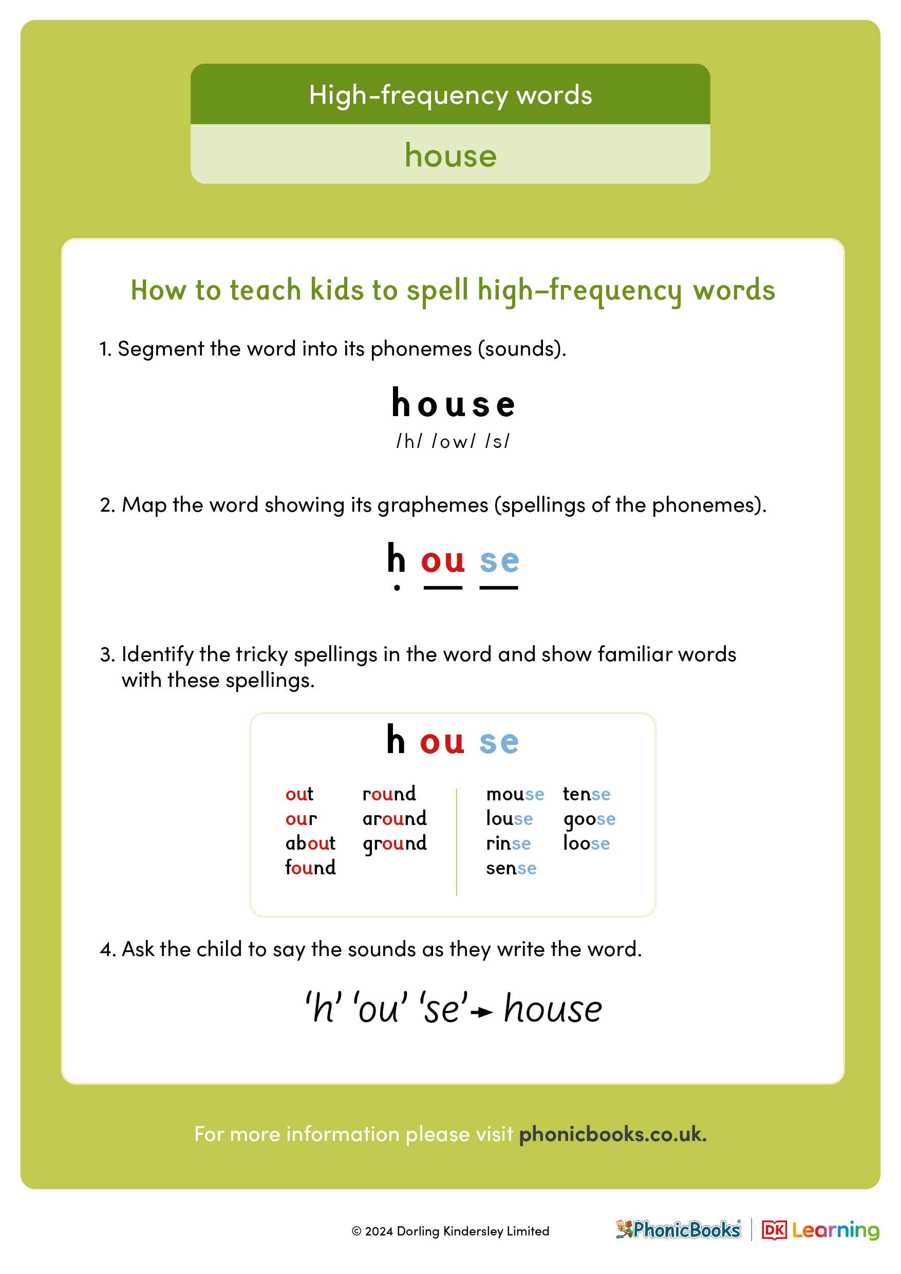 High-frequency words: 'house' – Phonic Books UK