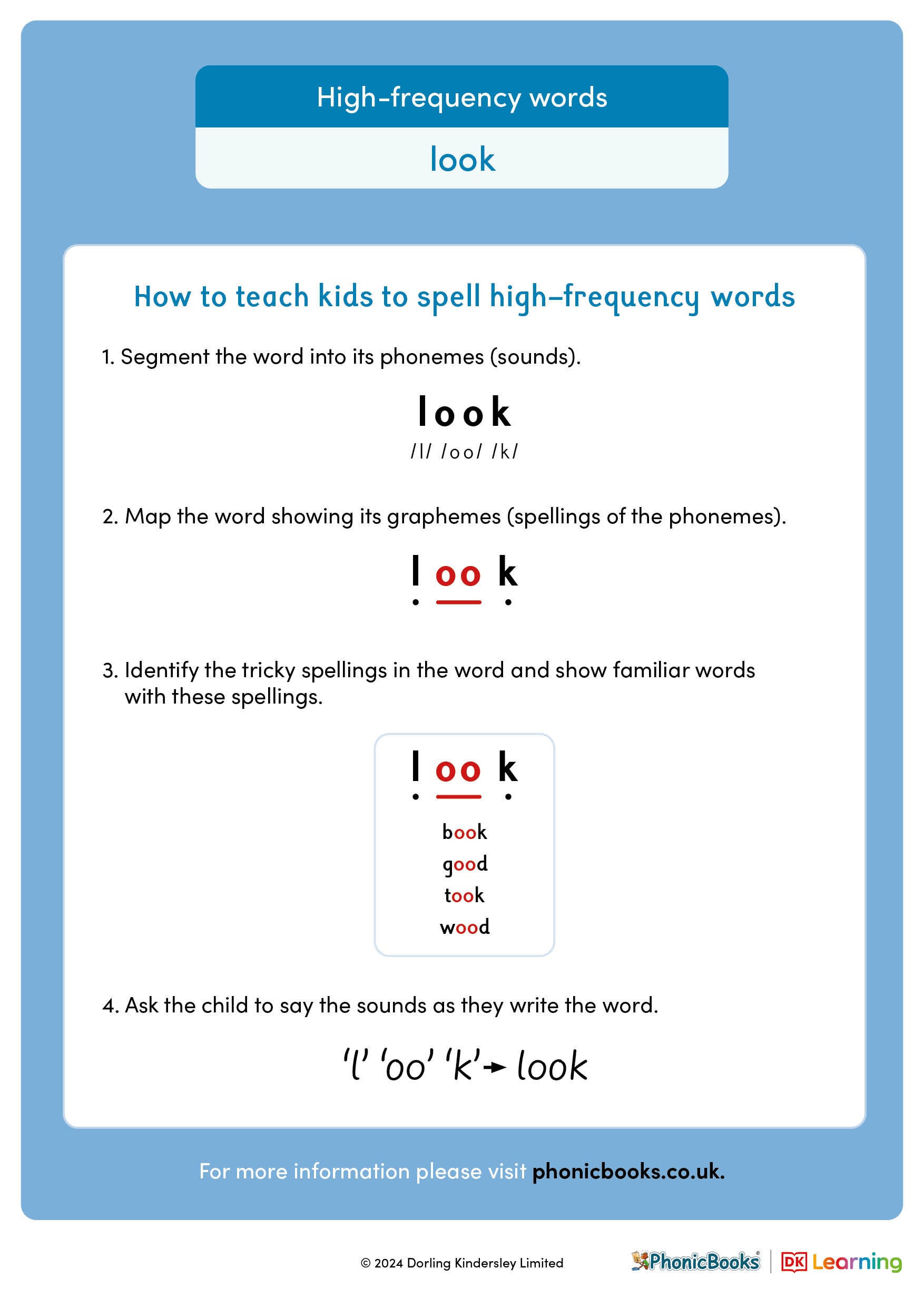 High-frequency words: 'look' – Phonic Books UK