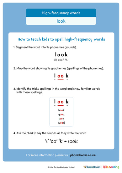 High-frequency words: 'look' – Phonic Books UK