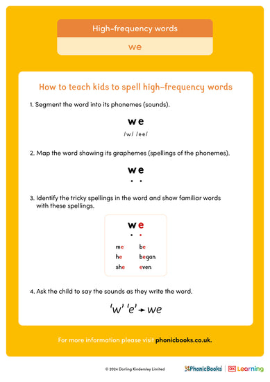 High-frequency words: 'we' – Phonic Books UK