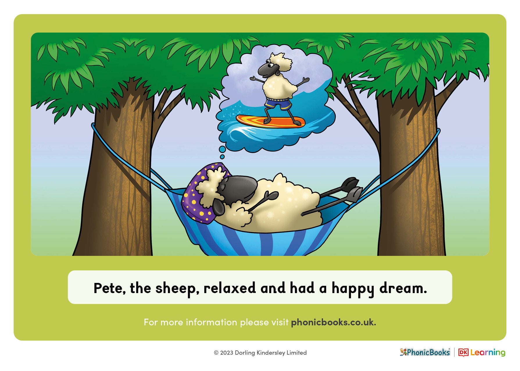 Sheep sentence with /ee/ words (Colour) – Phonic Books UK